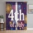 4th of July Sheer Curtains for Living Room Bedroom Independence Day Red ...