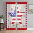 4th of July Sheer Curtains for Living Room Bedroom Independent Day Red ...