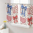 4th of July Sheer Curtains for Living Room Bedroom, USA Ribbon Bow ...