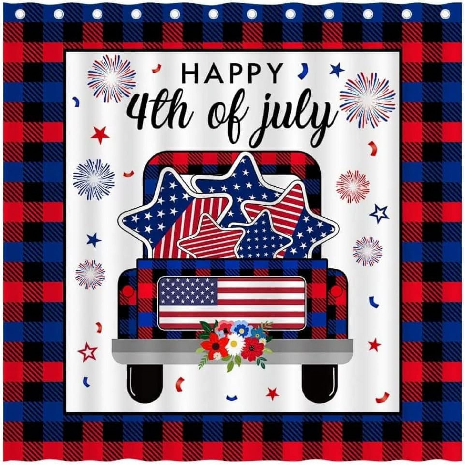 4th of July Shower Curtain, 4th of July Gnomes Shower Curtain ...