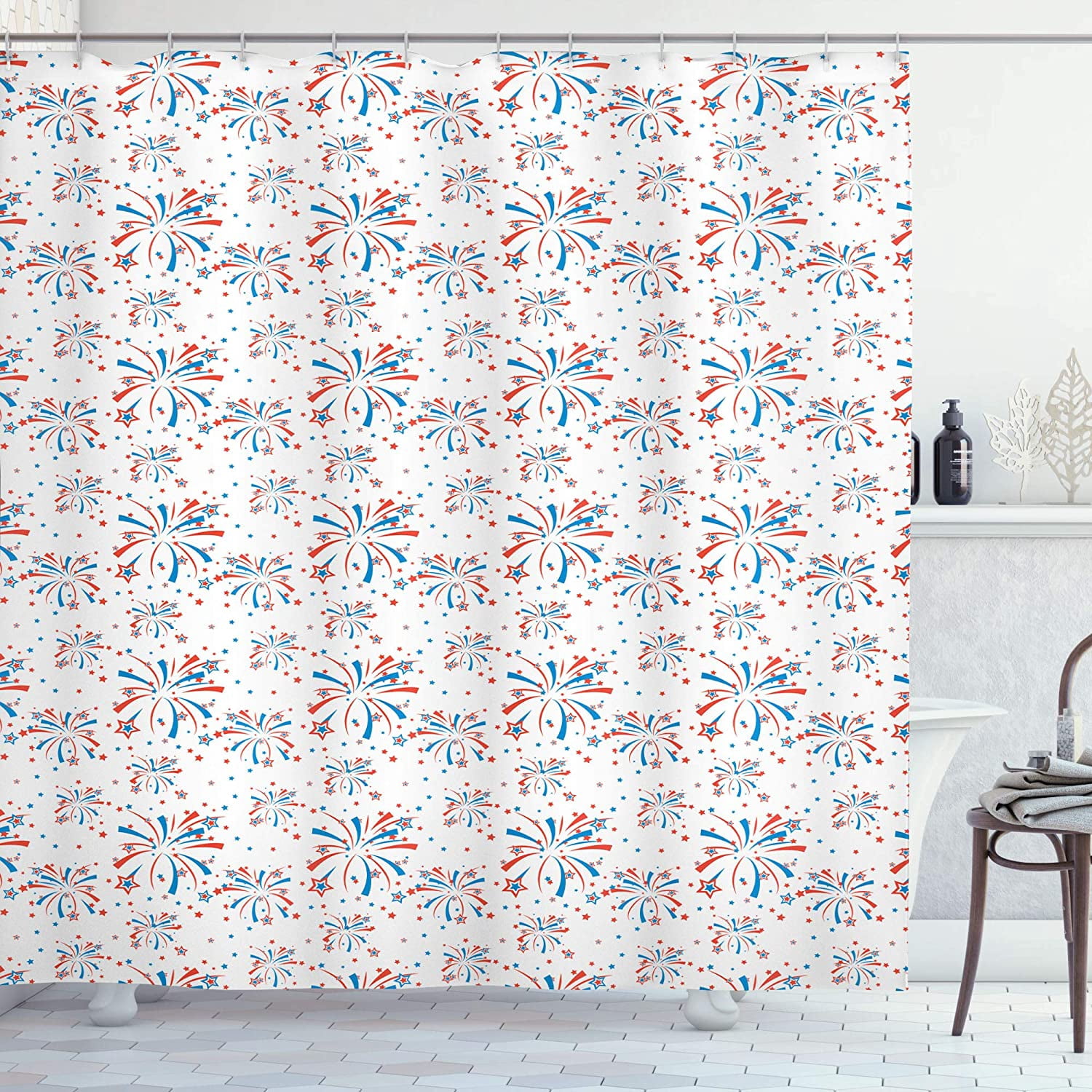 4th of July Shower Curtain, American Festivities with Freedom and ...