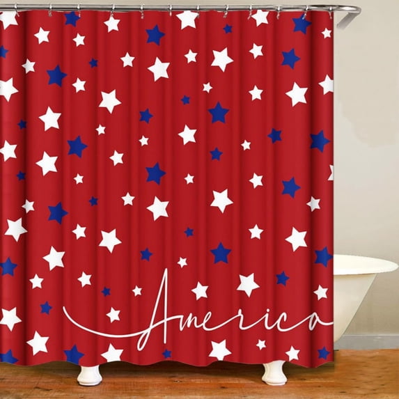 4th of July Shower Curtain American Flag Design | Waterproof Polyester ...