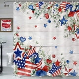 4th of July Shower Curtain, American Patriotic Independence Day Red ...