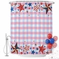 4th of July Shower Curtain for Bathroom, Independence Day USA Flag Star ...