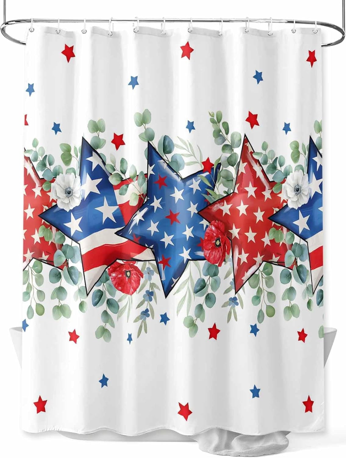 4th of July Shower Curtain, Patriotic Memorial Day Shower Curtains Set ...