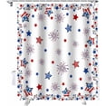 4th of July Shower Curtain, Patriotic Stars Fireworks Shower Curtains ...