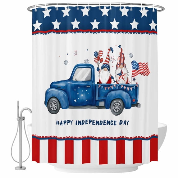 4th of July Shower Curtain Set - Small 36" x 72" Washable Bathtub ...