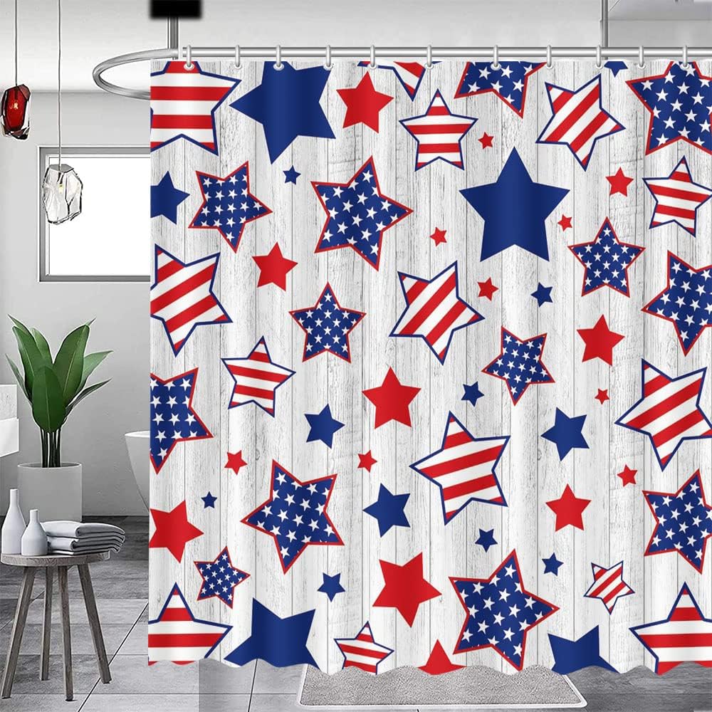 4th of July Shower Curtains for Bathroom Patriotic Shower Curtains ...