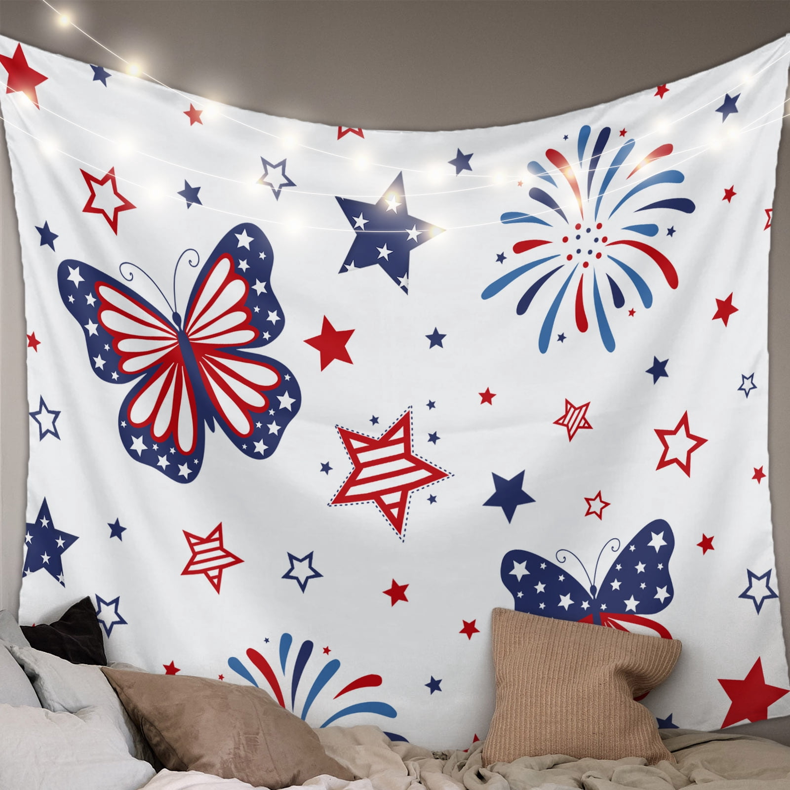 4th of July Small Tapestry for Bedroom Wall Hanging Tapestry,Butterfly ...