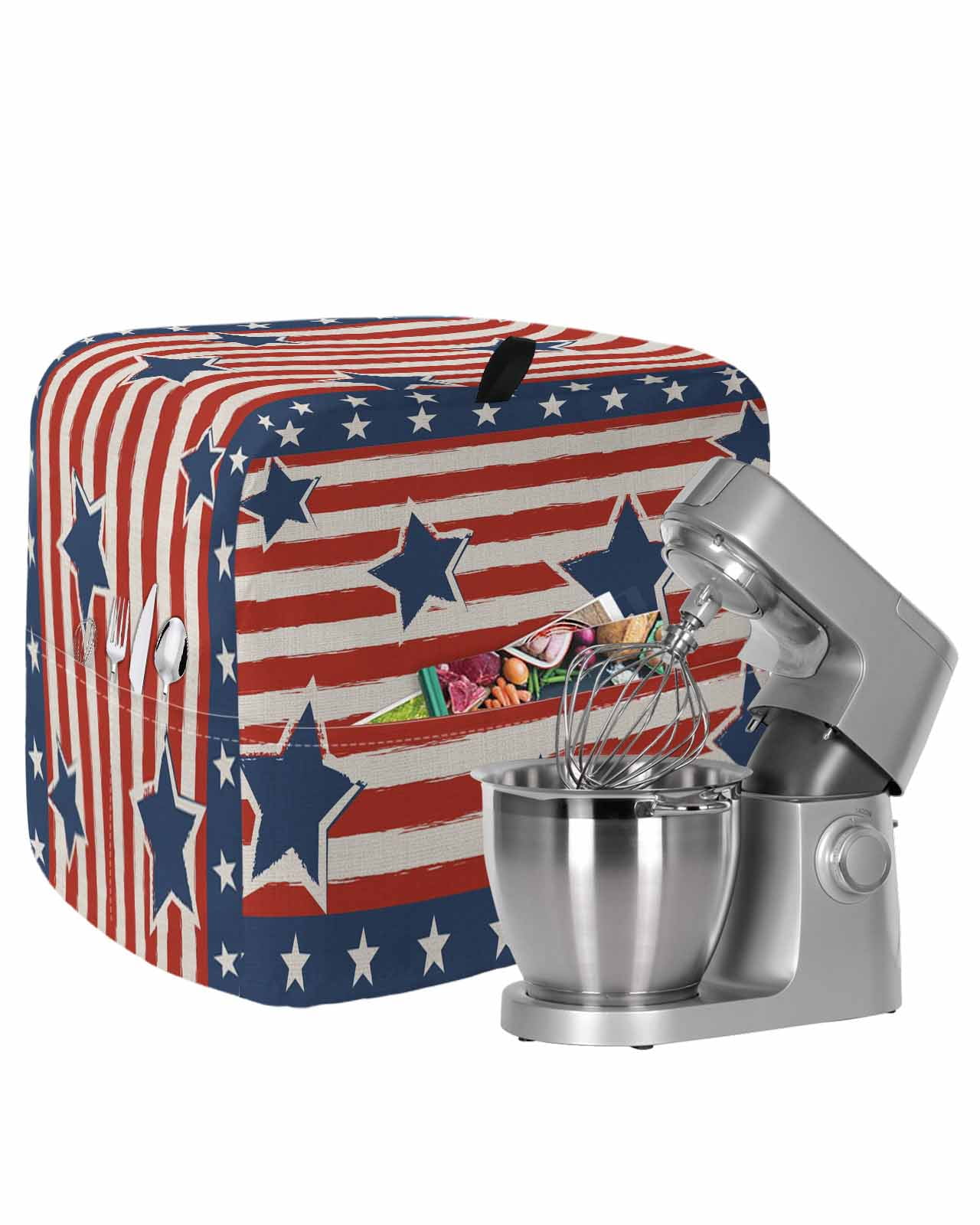 4th of July Stand Mixer Dust Cover with Storage Pocket & Handles ...