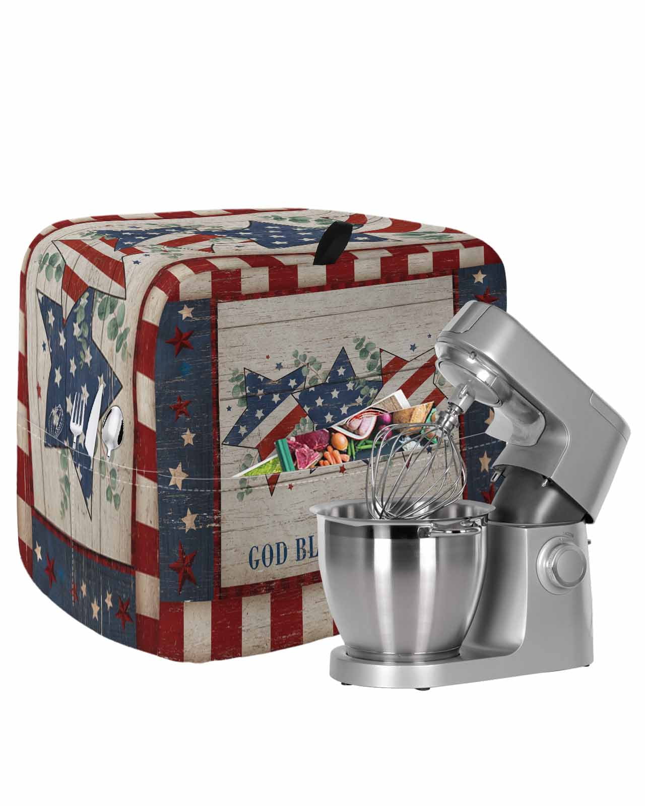 4th of July Stand Mixer Dust Cover with Storage Pocket & Handles ...