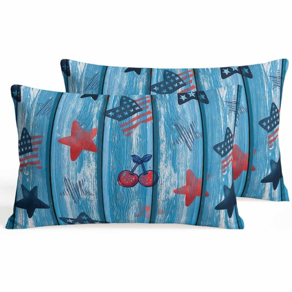 4th of July Star American Lumbar Pillow Covers 12 x 20 Inch Pillow ...