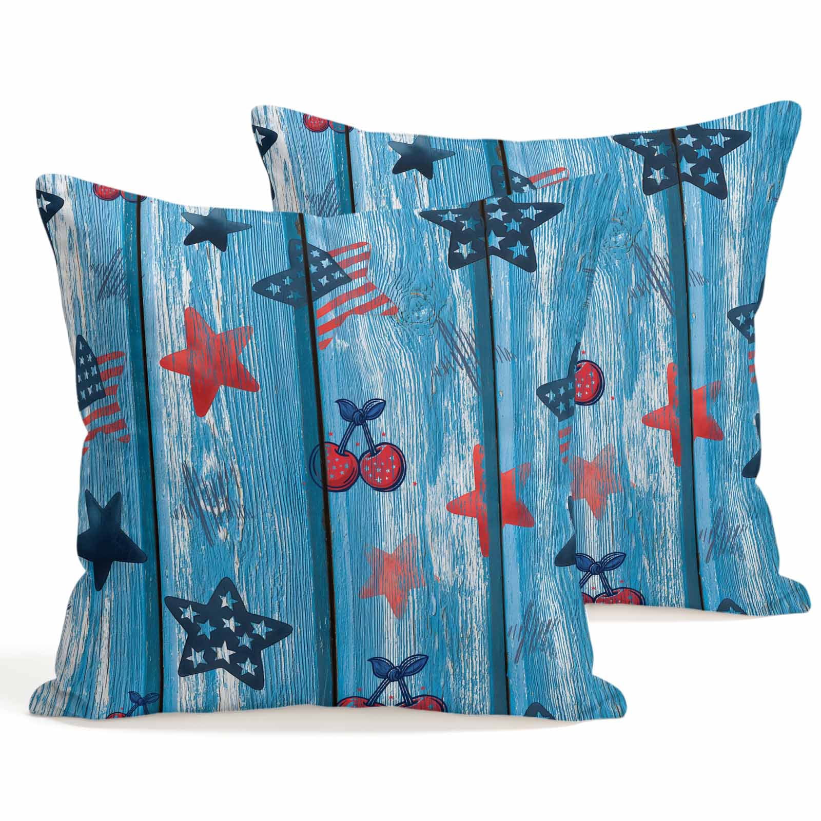 4th of July Star American Throw Pillow Covers 18 x 18 Inch Pillow ...