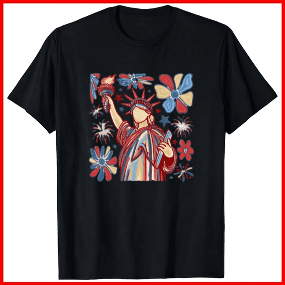 4th July Statue of Liberty NYC Landmark Patriotic Unisex T-Shirt, S-5XL ...