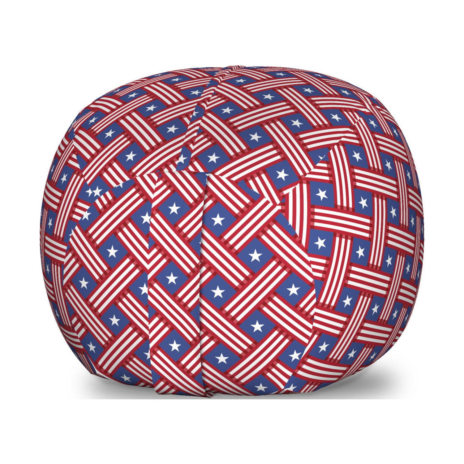 4th of July Storage Toy Bag Chair, Diagonal Stripes with Stars Union of ...