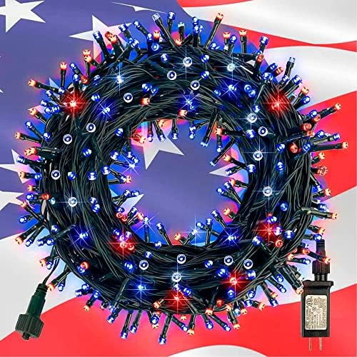 4th of July String Lights, 200 LED 66 FT Independence Day Light ...