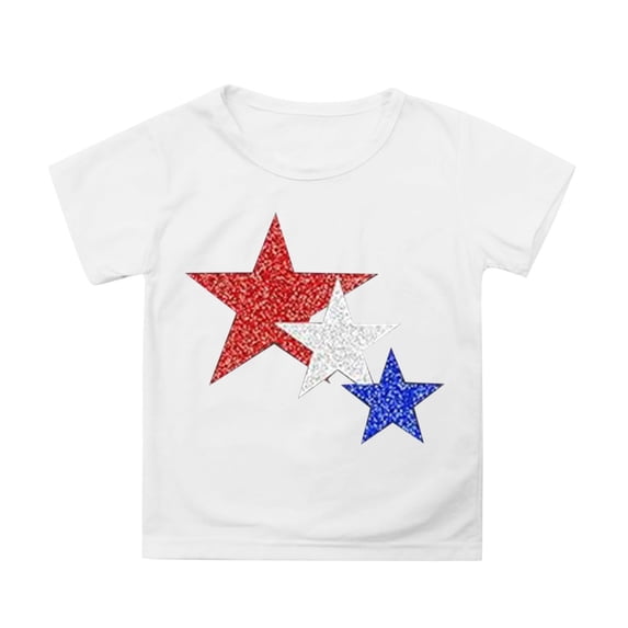 4th of July T-Shirts for Girls Independence Day Patriotic Graphic ...