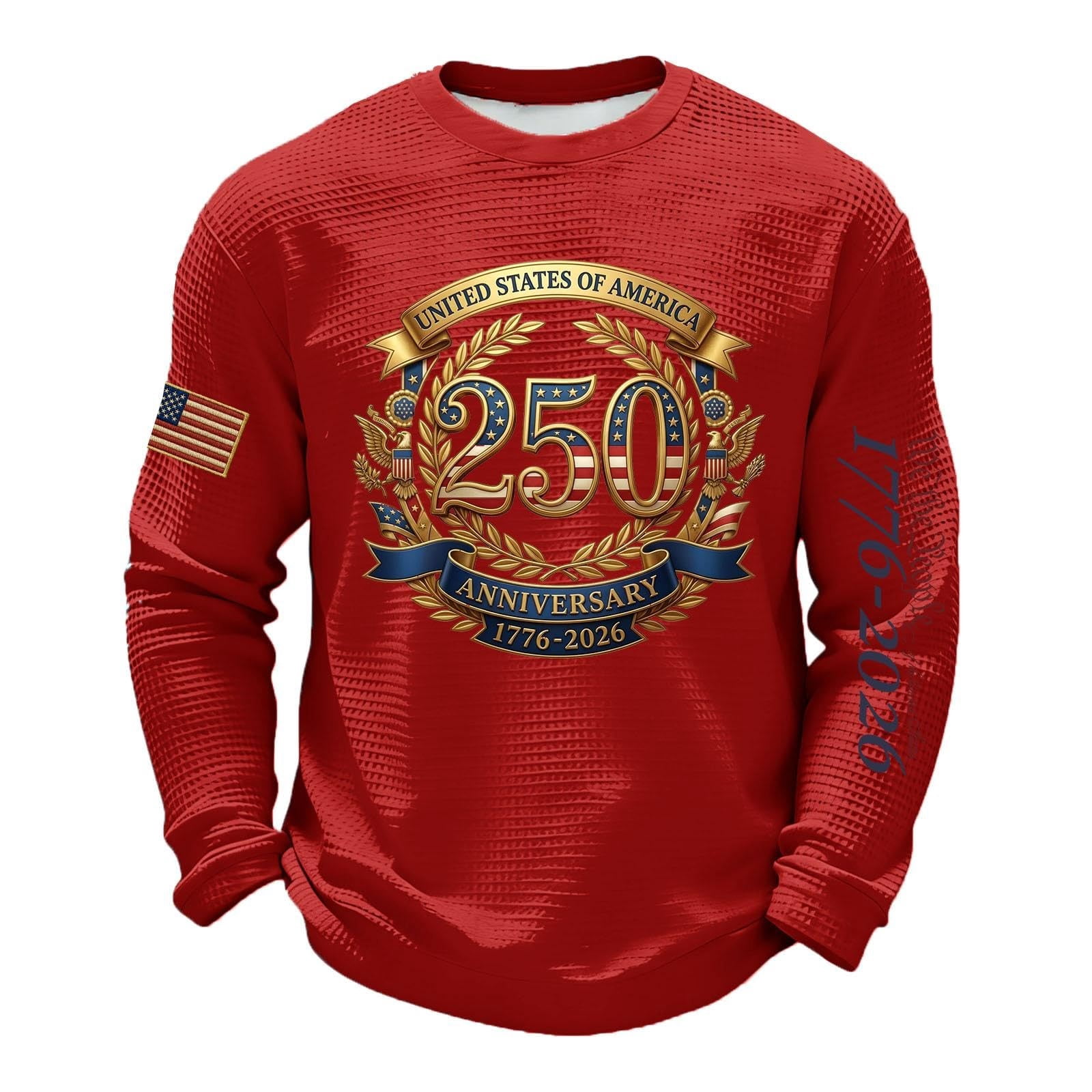 4th of July T Shirts for Men's 250th Anniversary Patriotic Graphic Knit ...