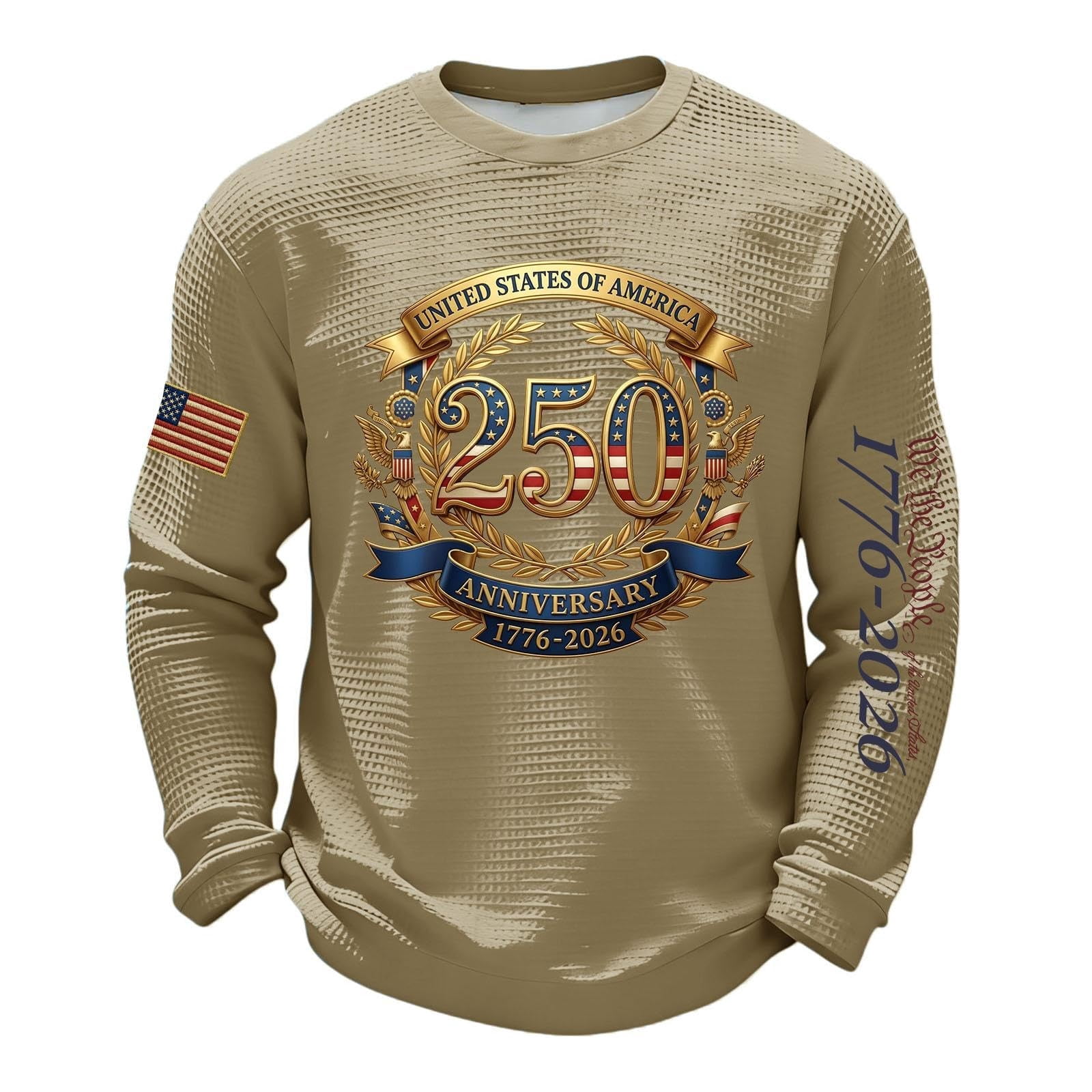 4th of July T Shirts for Men's 250th Anniversary Patriotic Graphic Knit ...