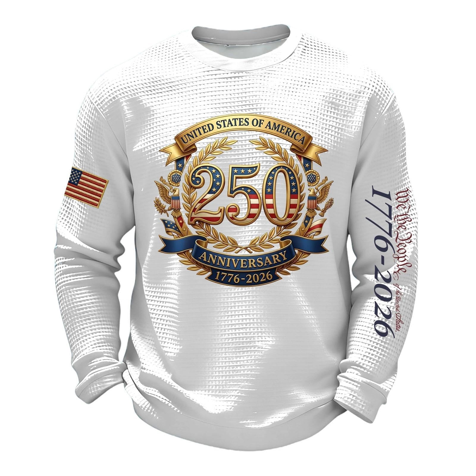 4th of July T Shirts for Men's 250th Anniversary Patriotic Graphic Knit ...