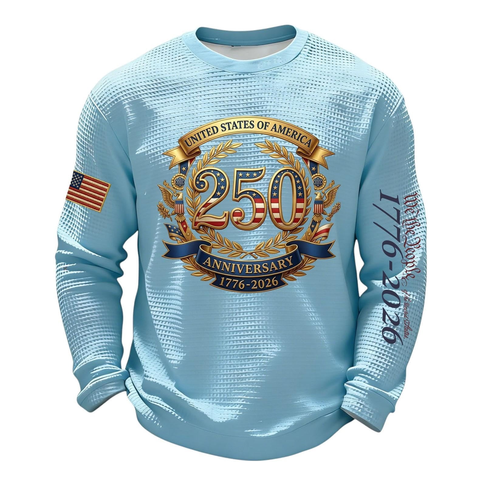4th of July T Shirts for Men's 250th Anniversary Patriotic Graphic Knit ...