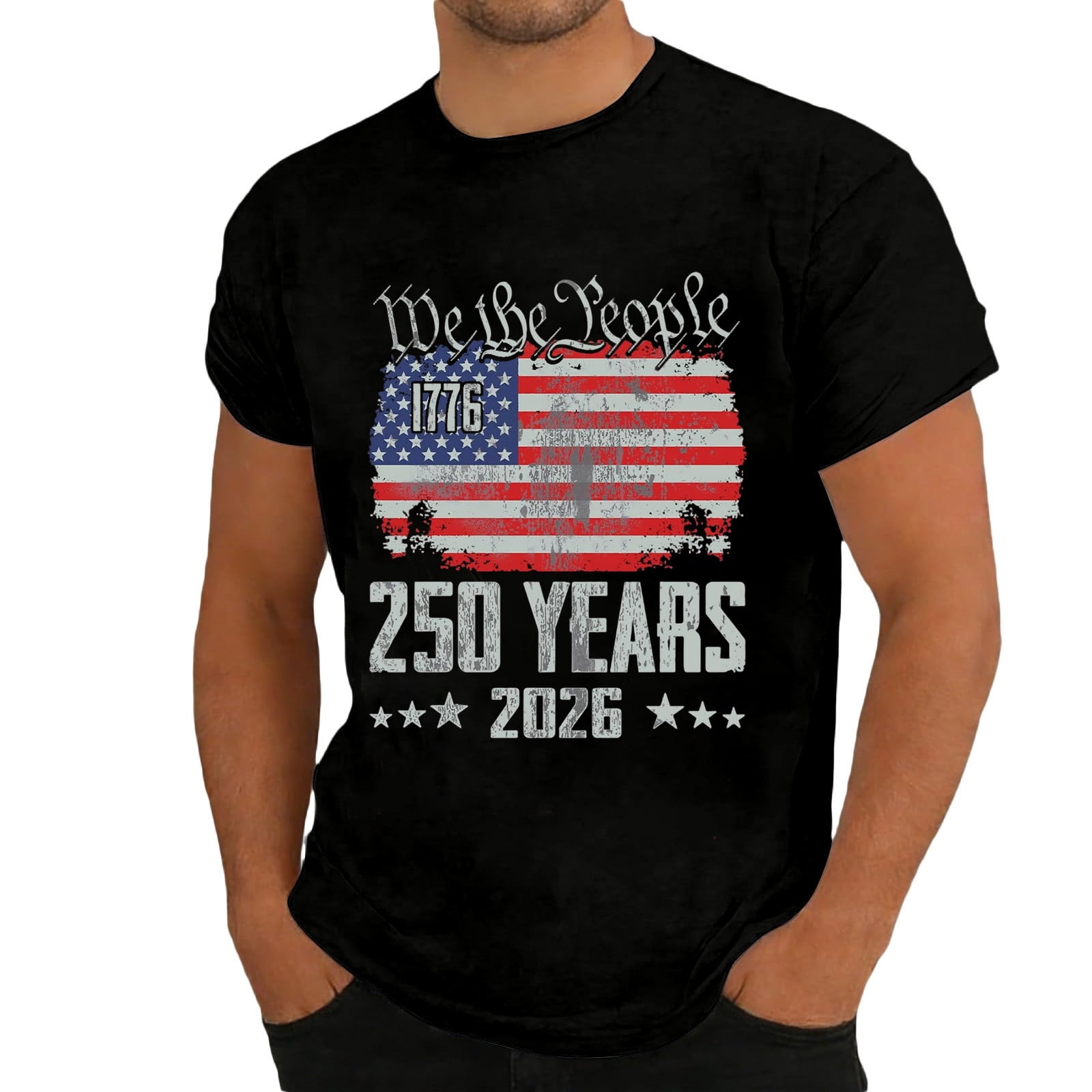 4th of July T Shirts for Men's 250th Anniversary Patriotic Graphic T ...