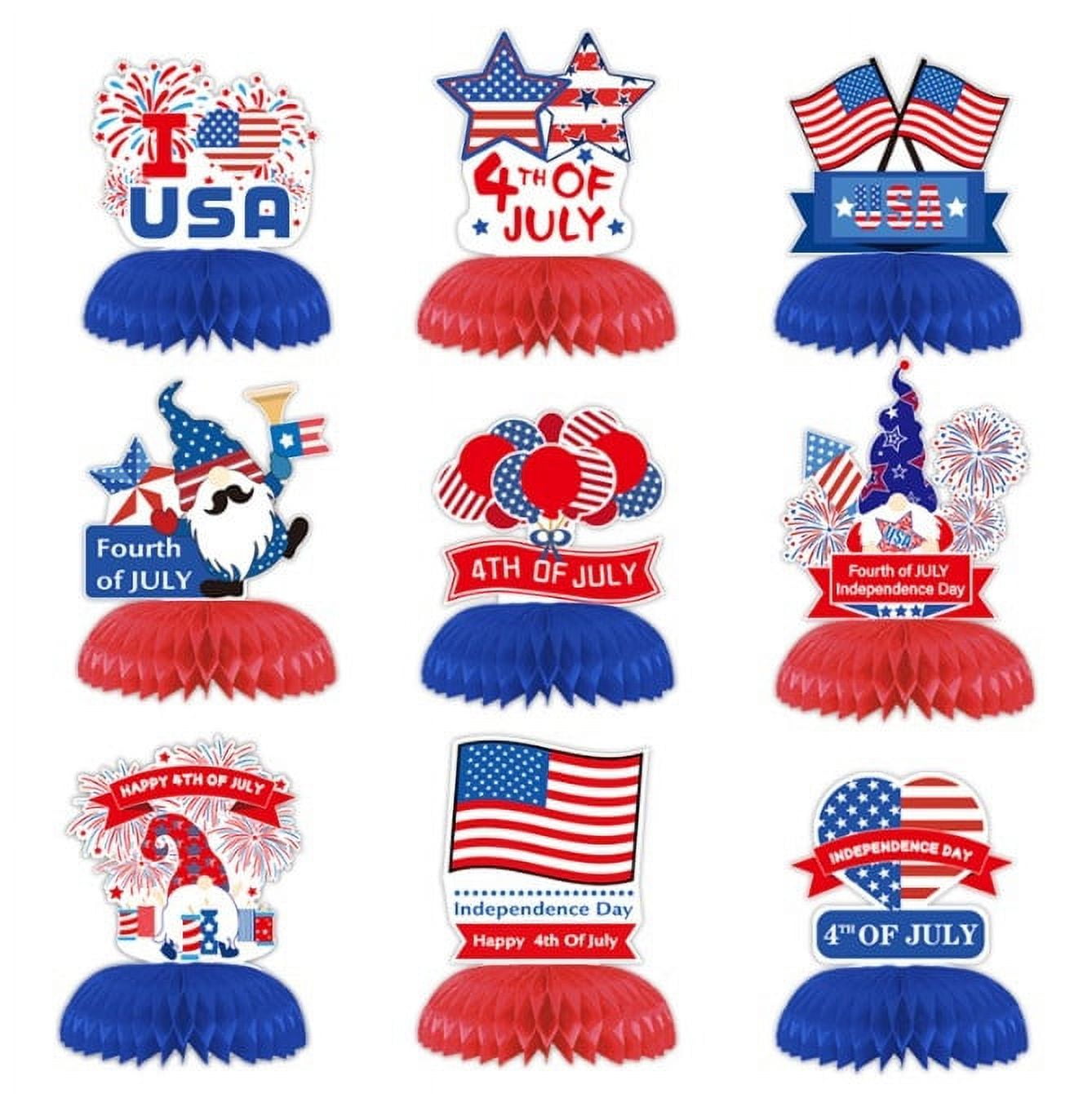 4th of July Table Centerpiece,9Pcs Patriotic Table Decorations ...