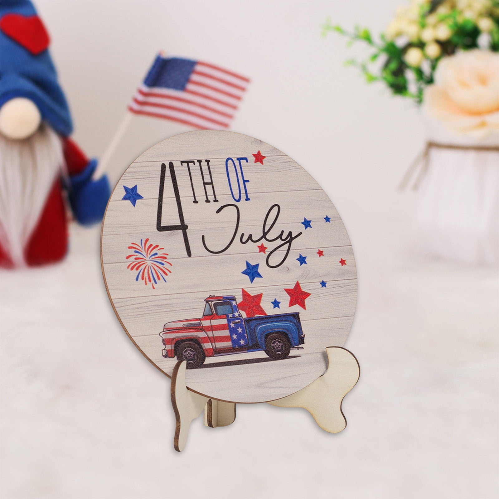 4th of July Table Centerpiece Decorations Wooden Blocks Independence ...