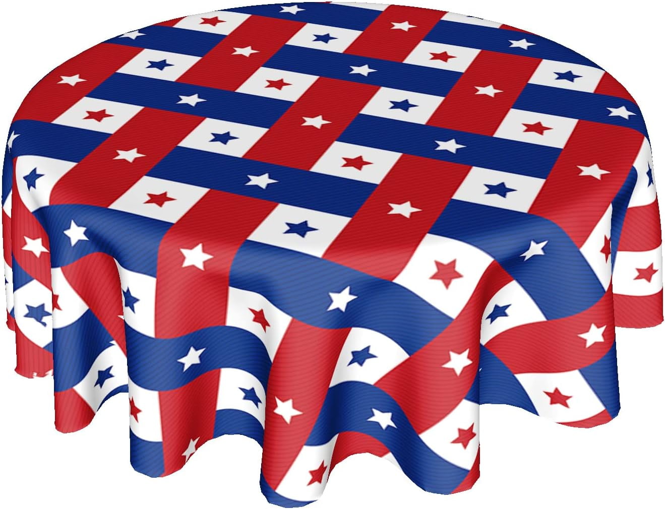 4th of July Table Cloth Round 60 Inch Patriotic American Flag ...