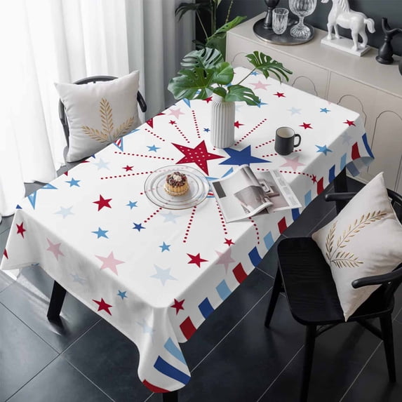 4th of July Table Cloth Waterproof Tablecloths, Independence Day Blue ...