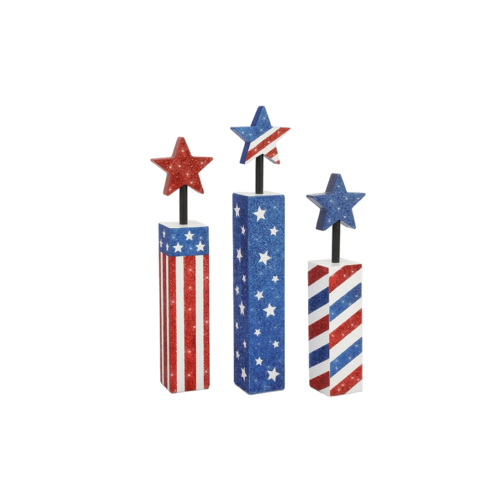 4th of July Table Decorations,3PCS Red White and Blue Decorative Sign ...