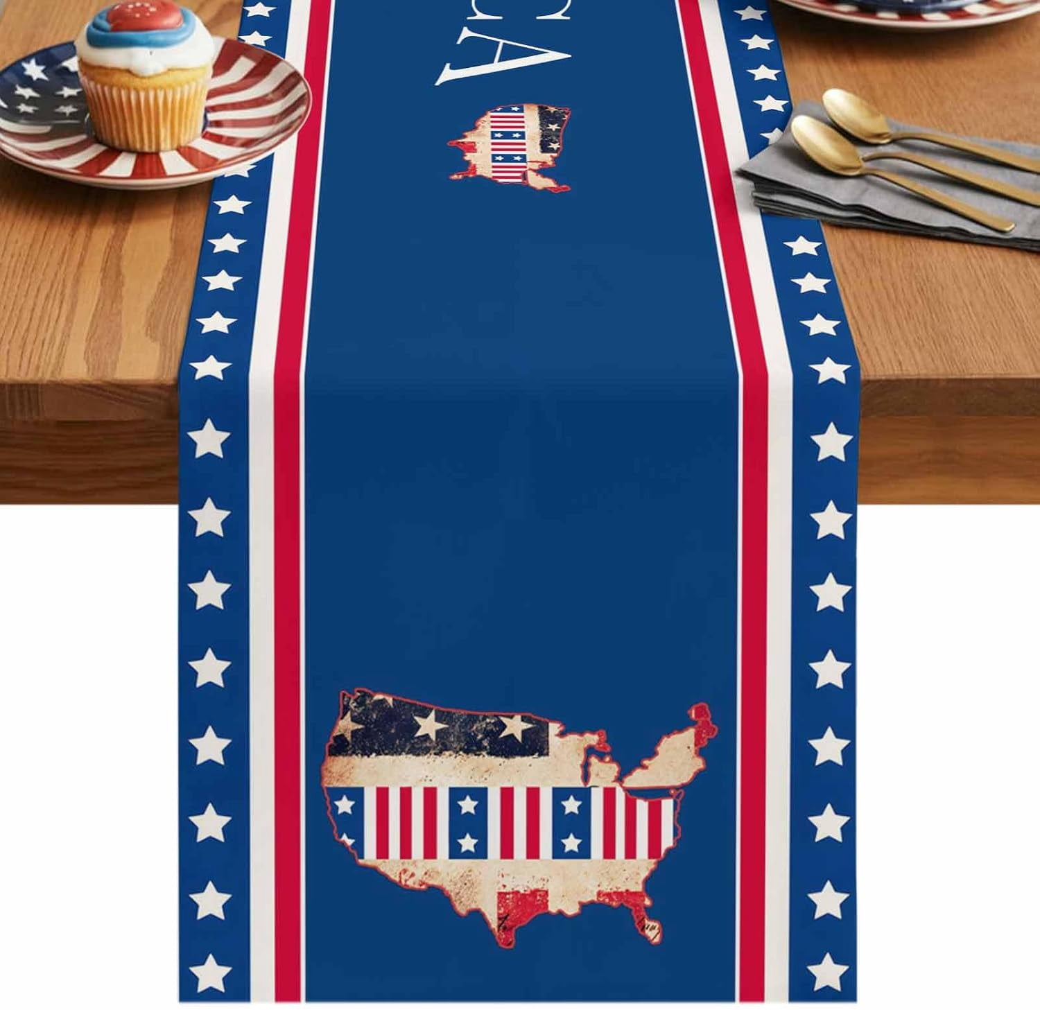 4th of July Table Runner 13x48 Inches Long, America 250 Years Table ...