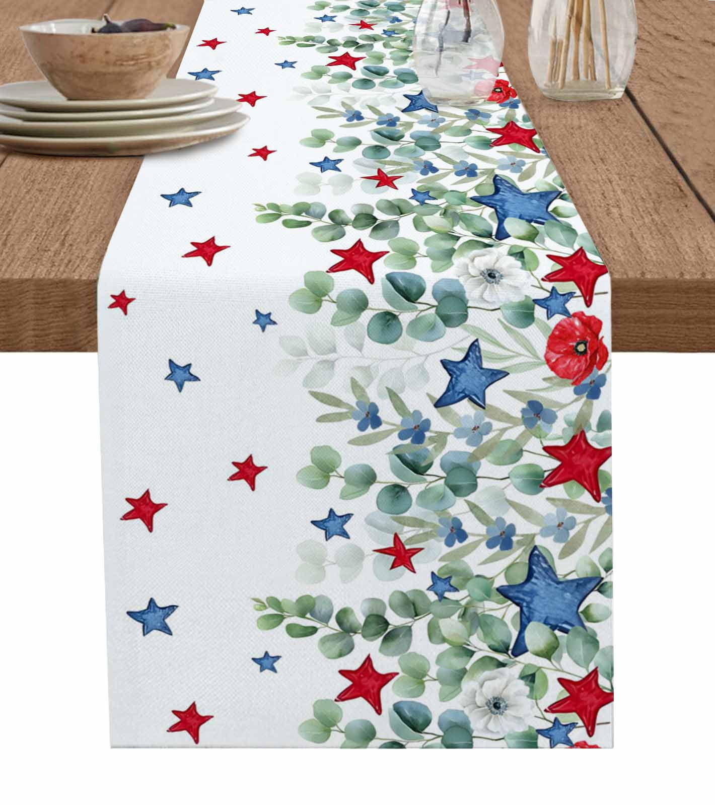 4th of July Table Runner 36 Inches, Memorial Day Patriotic Star ...