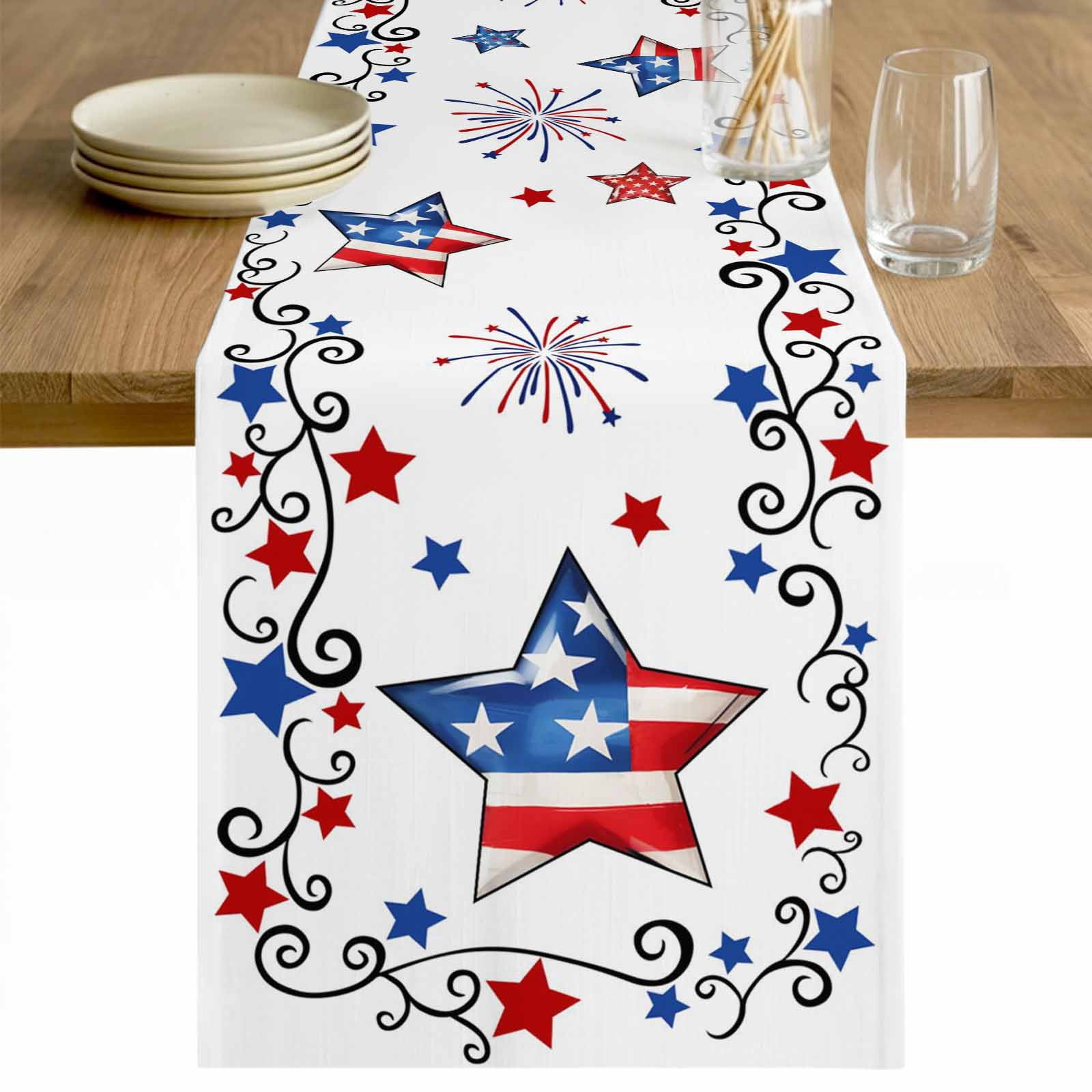4th of July Table Runner 48 Inches Long Farmhouse Dress Scarves ...