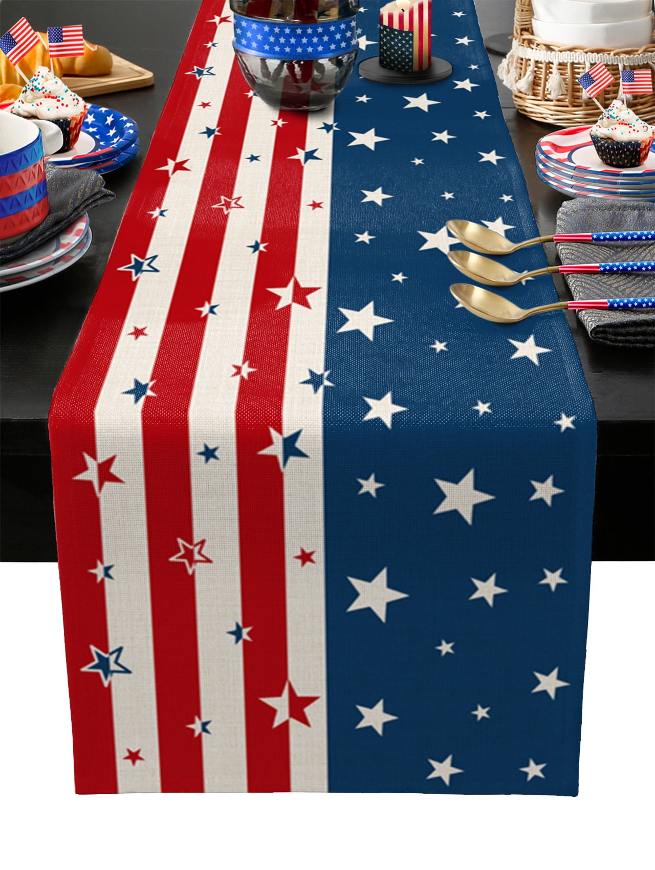 4th of July Table Runner 72 Inches, American Star Independence Day ...