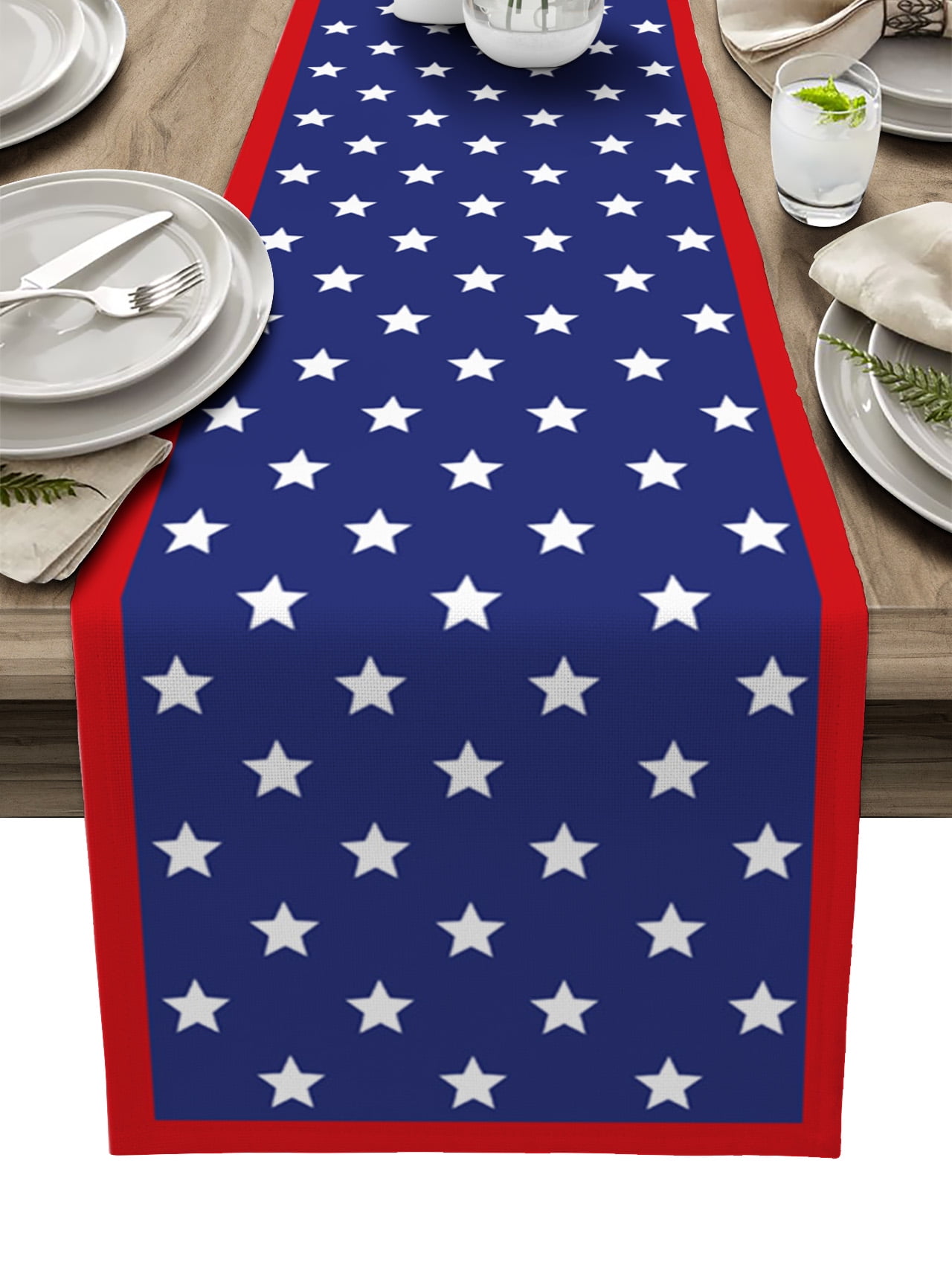 4th of July Table Runner 72 Inches, American Star Red Line Independence ...