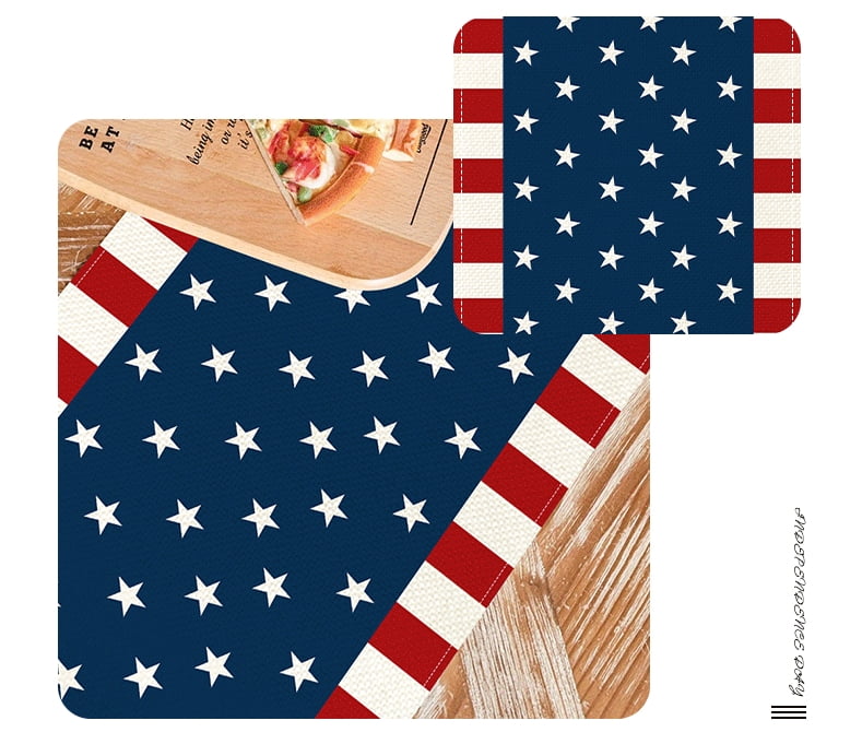 4th of July Table Runner America Flag Stars Stripe Patriotic Table ...