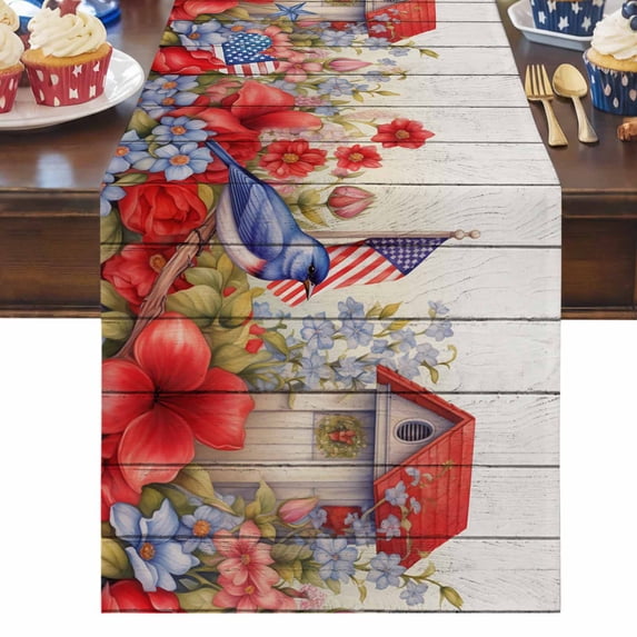 4th of July Table Runner American Flag Patriotic Table Runners Memorial ...