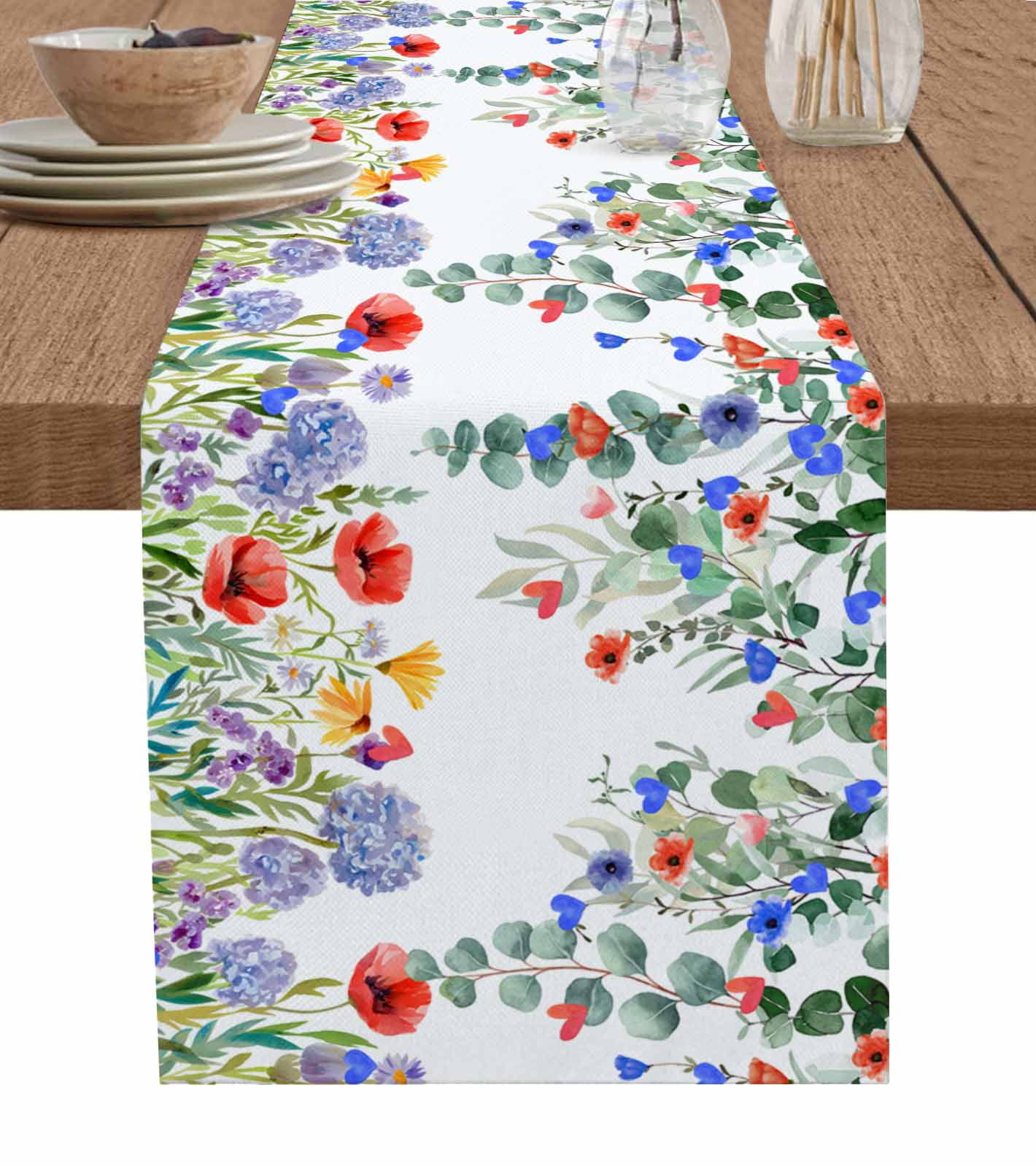 4th of July Table Runner Cotton Linen 48 Inch Holiday Dresser Scarves ...