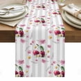 4th of July Table Runner Independence Day Pink Floral Grey Striped ...