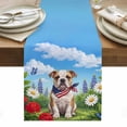 4th of July Table Runner Independence Day USA Flag Dog Daisy ...