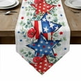4th of July Table Runner Linen Burlap Table Runner 120 Inches Long Blue ...