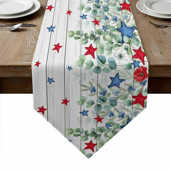 4th of July Table Runner Linen Burlap Table Runner 70 Inches Long ...