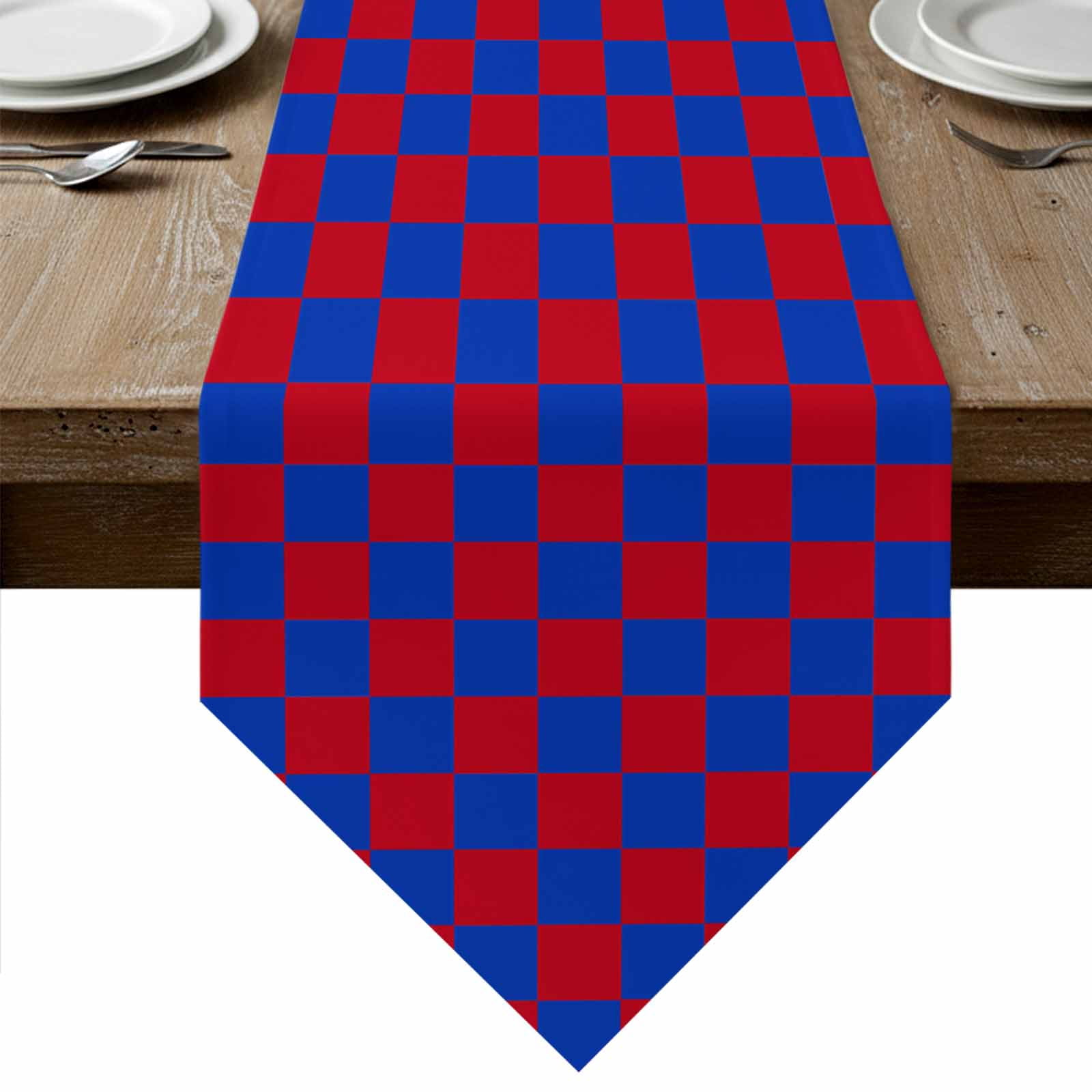 4th of July Table Runner Linen Burlap Table Runner 70 Inches Long Red ...