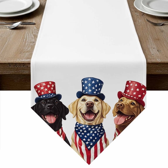 4th of July Table Runner Linen Burlap Table Runner 72 Inches Long ...