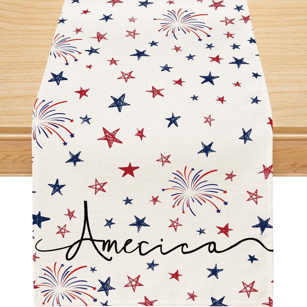 4th of July Table Runner, Memorial Day Decor Stars Firework 4th of July ...