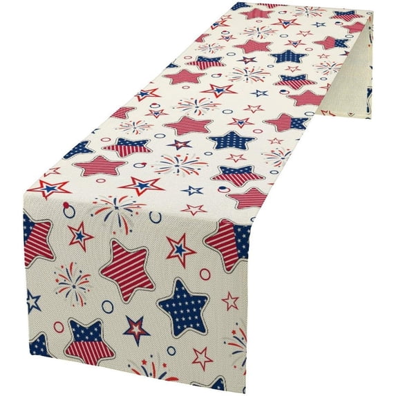 4th of July Table Runner, USA Patriotic Decorations, 13 x 72 Inch ...