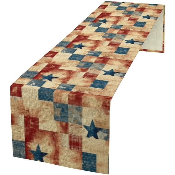 4th of July Table Runner,Vintage American USA Flag Independence Day ...