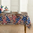 4th of July Tablecloth 60×120 Inch Rectangular, Wood Color Vintage Star ...