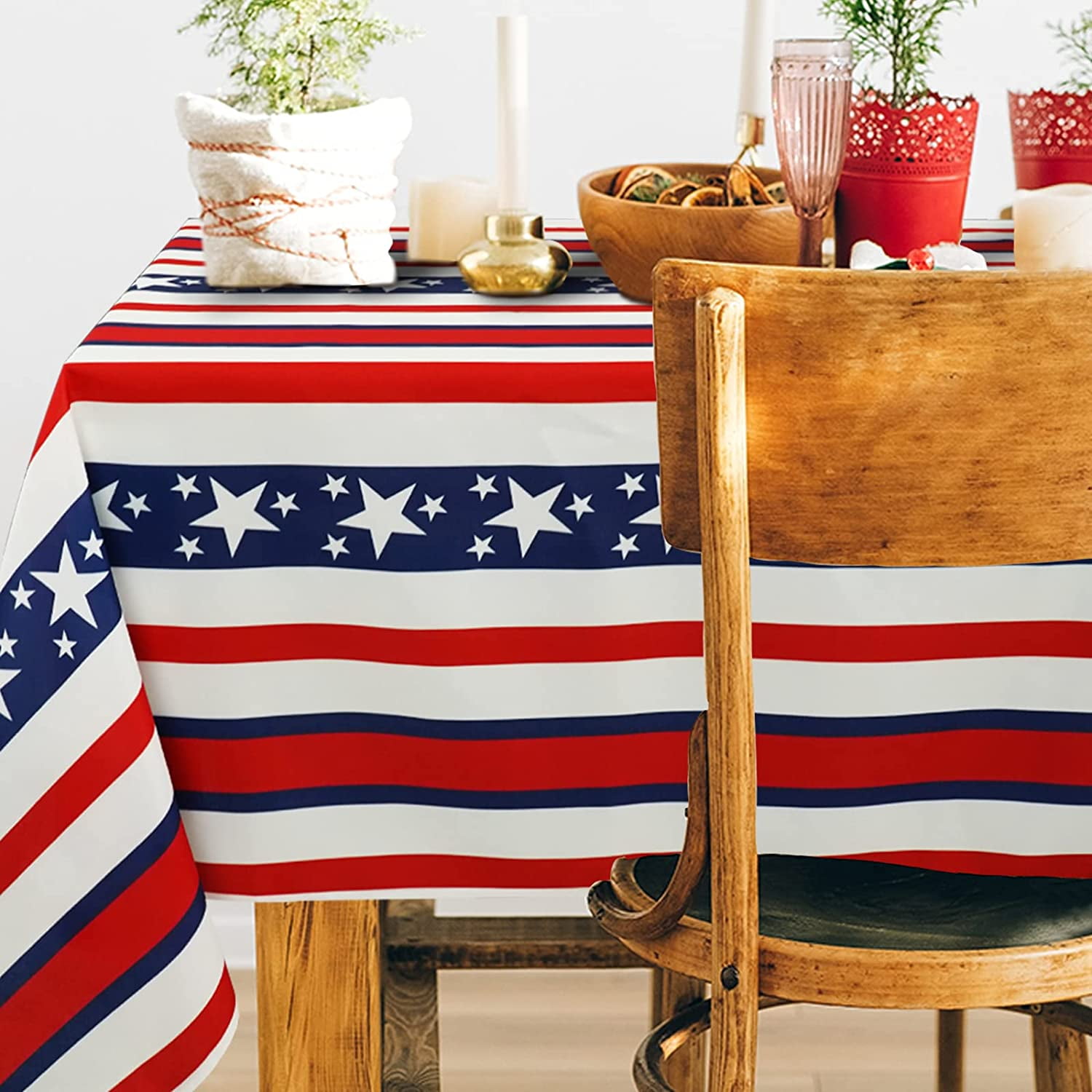 4th of July Tablecloth American Flag Memorial Day Patriotic Tablecloths ...